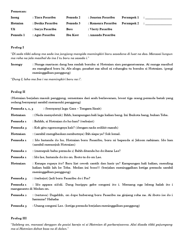 Drama GMP FINAL Untuk Mubes Pasaribu Se-Indonesia 2023 | PDF | Seni