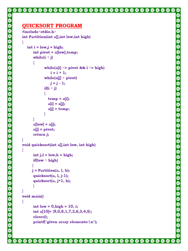 Quicksort And Merge Sort Program Unlocked Pdf Applied Mathematics Arithmetic 9490