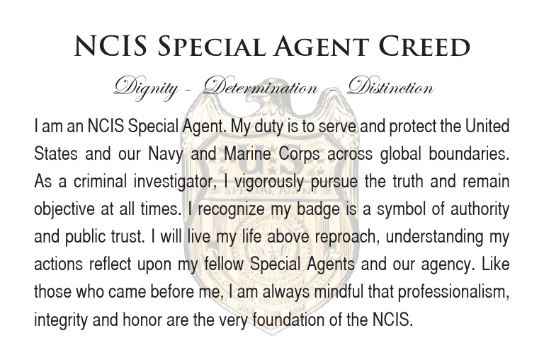 NCIS Special Agent Creed Overview | PDF