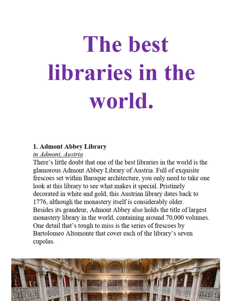 The Best Libraries in the world | PDF