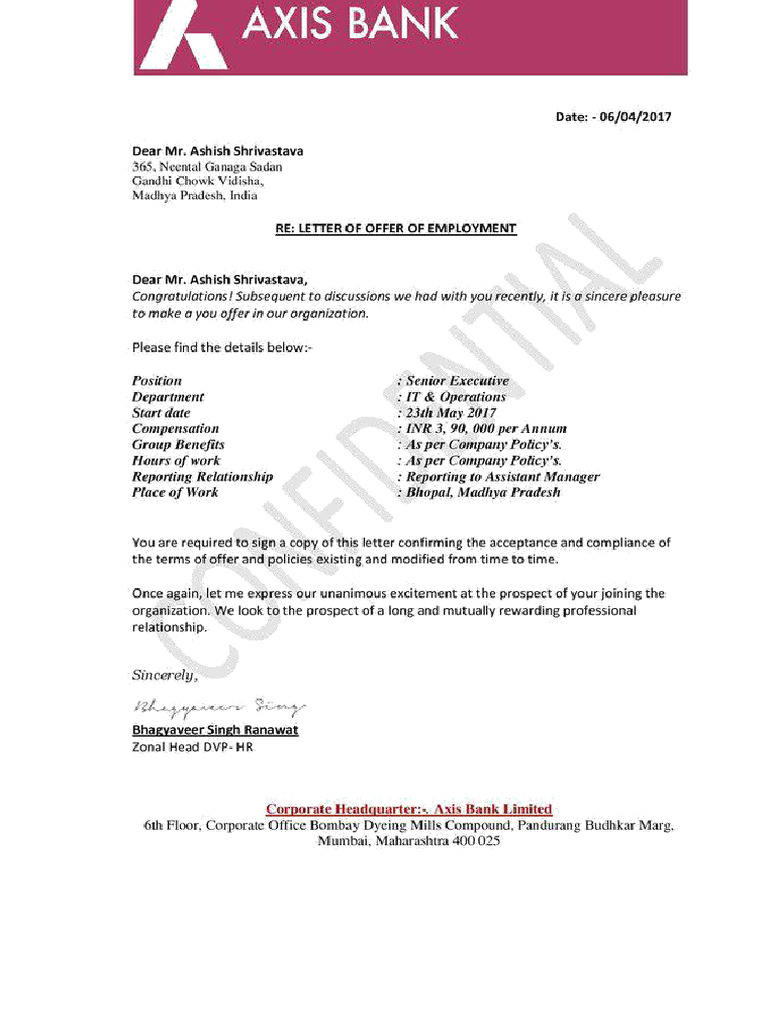 Muthooth Offer Letter | PDF