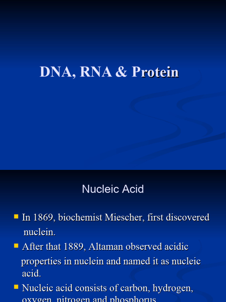 Bio 103 L 5 DNA RNA & Protein F | PDF | Rna | Dna
