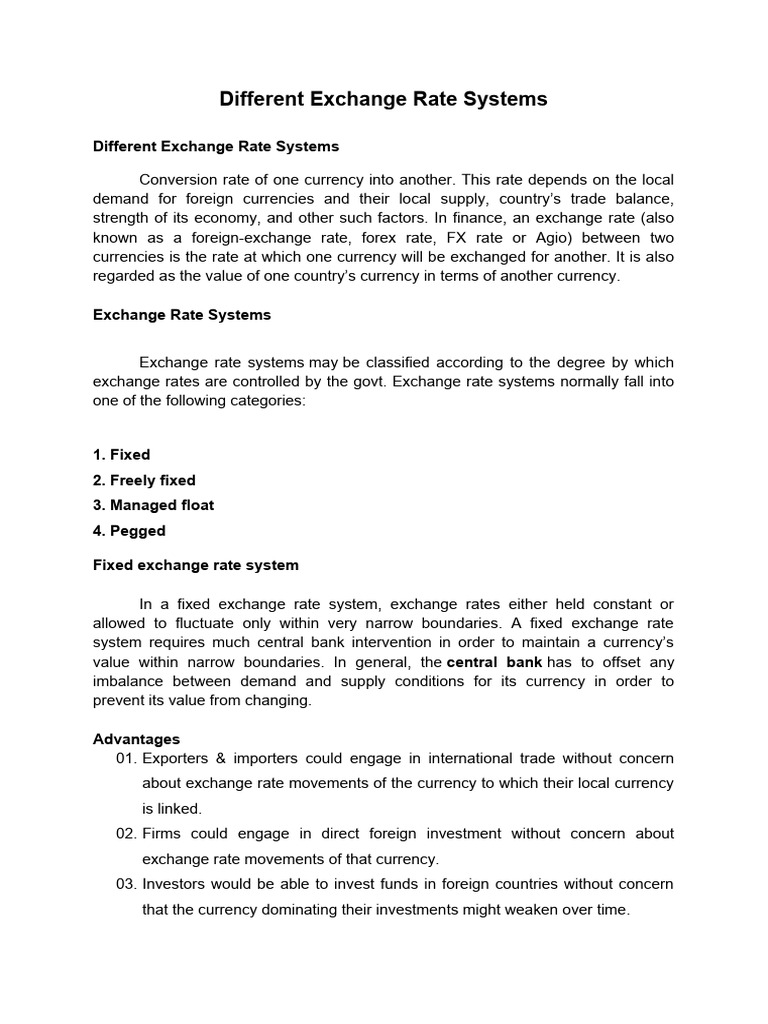 2 - Types of Exchange Rates | PDF | Exchange Rate | Floating Exchange Rate