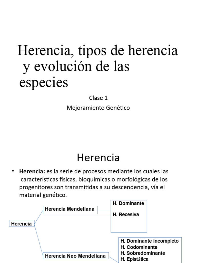 Herencia, Tipos de Herencia y Evolucion de Las Especies (2) | PDF ...