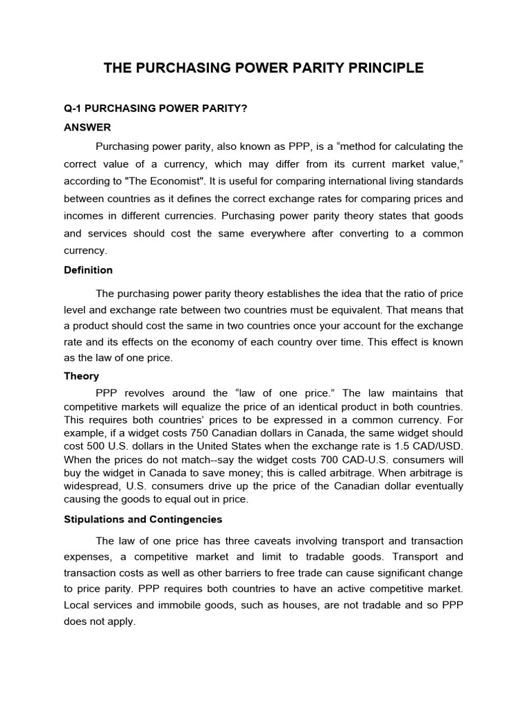 5-The Purchasing Power Parity Principle | PDF | Purchasing Power Parity ...