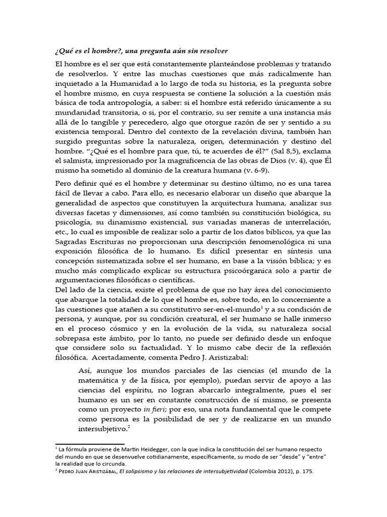 I. Primer Capítulo, Dimensión Humana de La Persona | PDF | Verdad ...