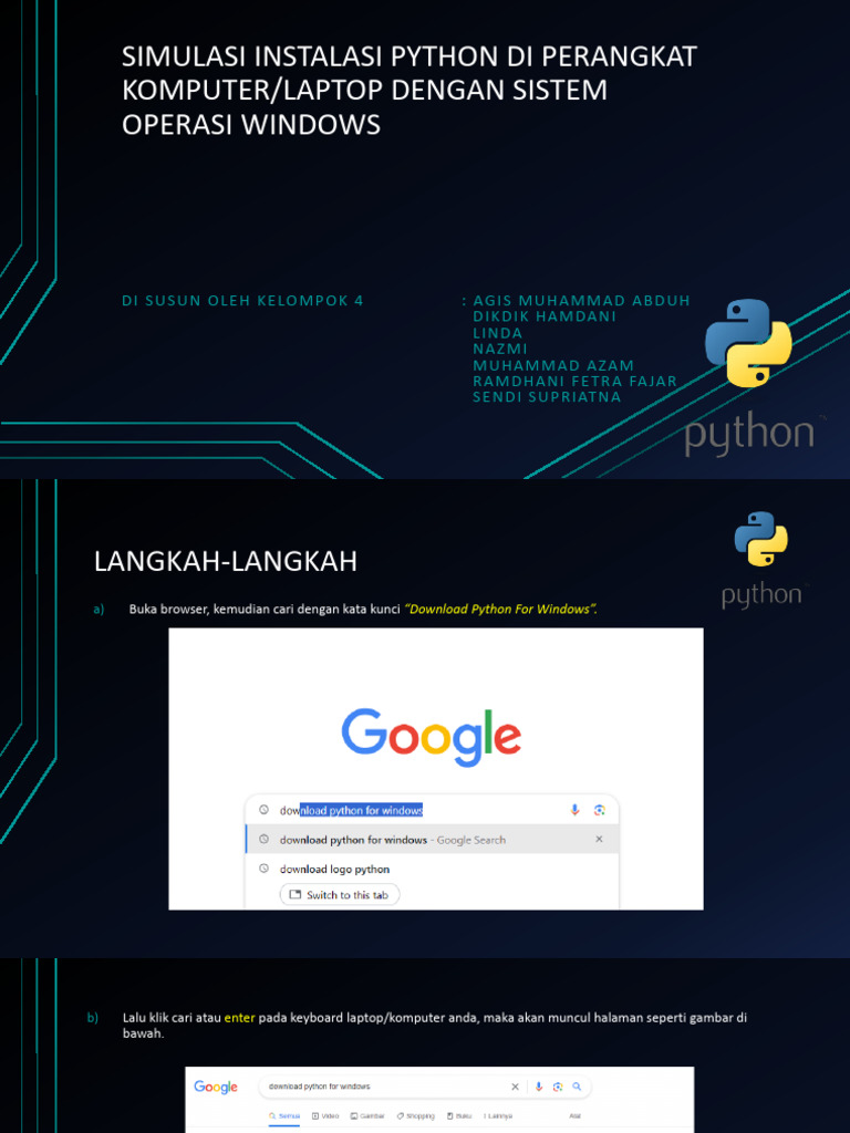 Simulasi Instalasi Python Di Perangkat Komputer | PDF