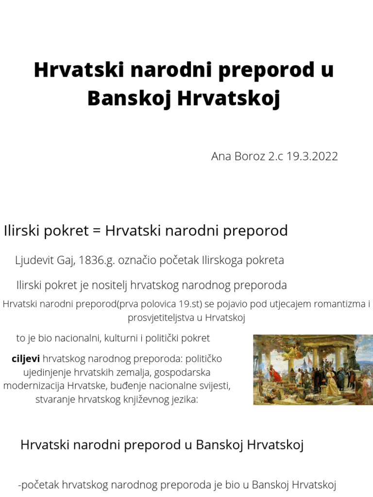 Hrvatski Narodni Preporod U Banskoj Hrvatskoj | PDF