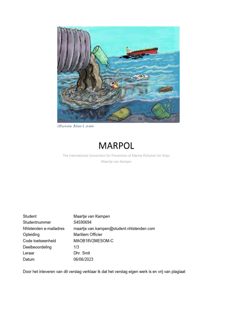 MARPOL verslag | PDF