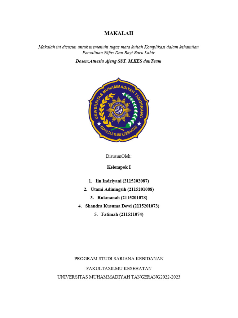 Makalah Komplikasi Kehamilan | PDF