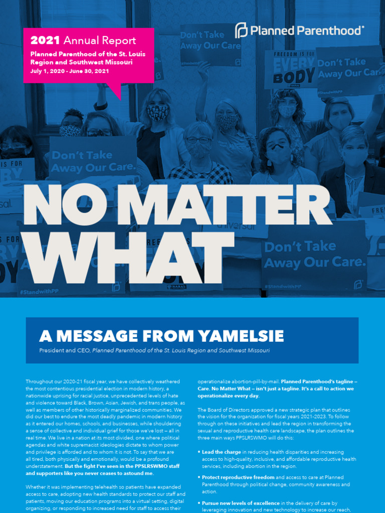 PP St. Louis Region and Southwest Missouri 2021 Annual Report | PDF | Planned Parenthood | Sex ...