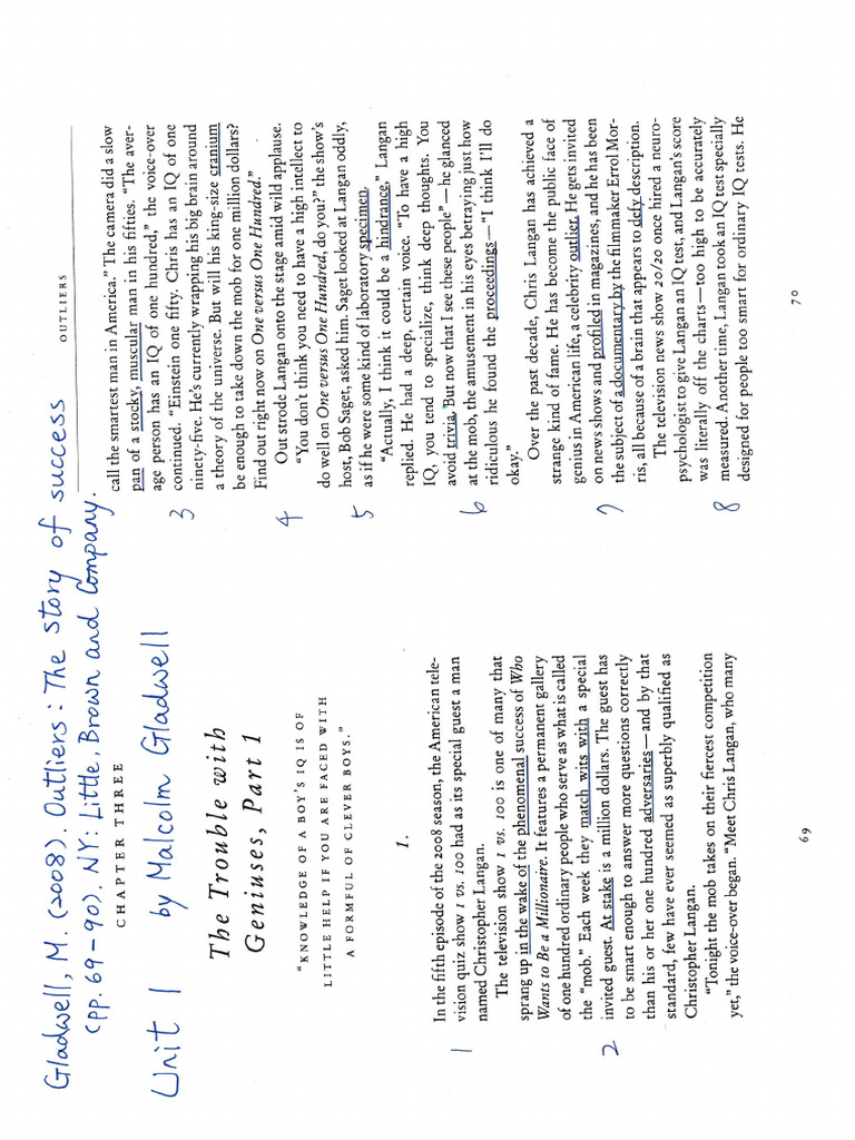 Unit 1 - The Trouble with Geniuses, Part 1 | PDF