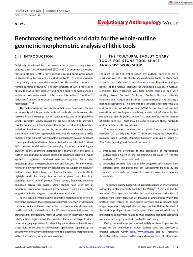 Araujo Et Al 2023 - Benchmarking Methods and Data For The Whole Outline ... Araujo Et Al 2023 - Benchmarking Methods and Data For The Whole Outline ...