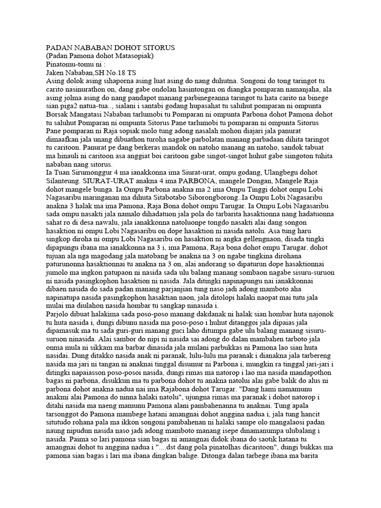 Padan Nababan Dohot Sitorus | PDF