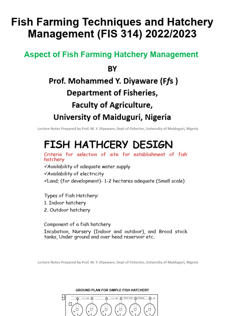 Fish Hatchery Management Techniques | PDF | Fungus | Spawn (Biology)