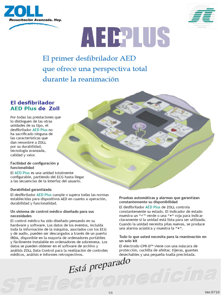 DEA Manual Desfibrilador Zoll Aedplus | PDF | Reanimación ...
