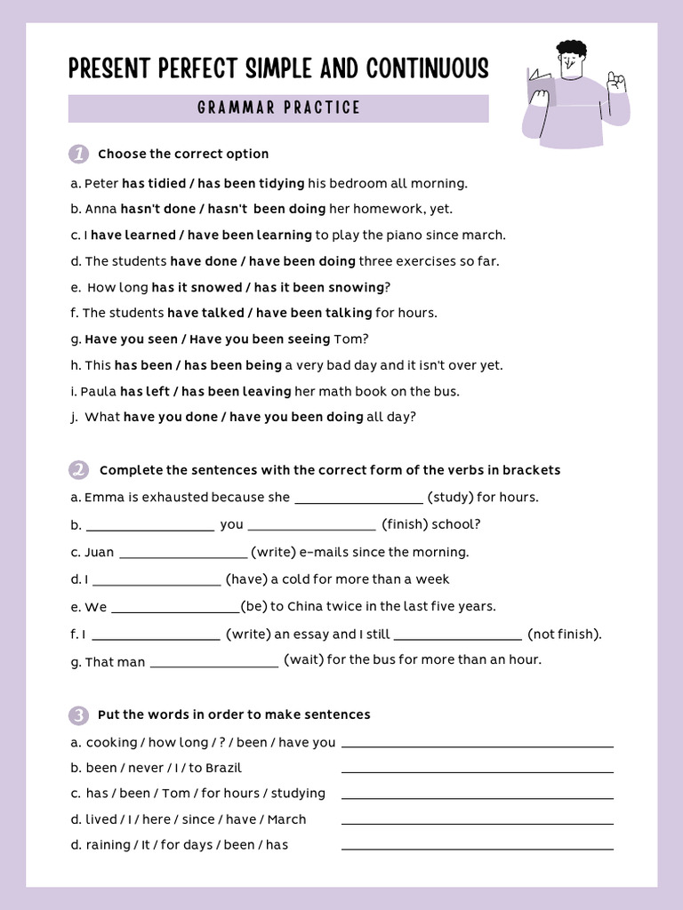 Present Perfect Tense Activity | PDF | Syntax | Human Communication