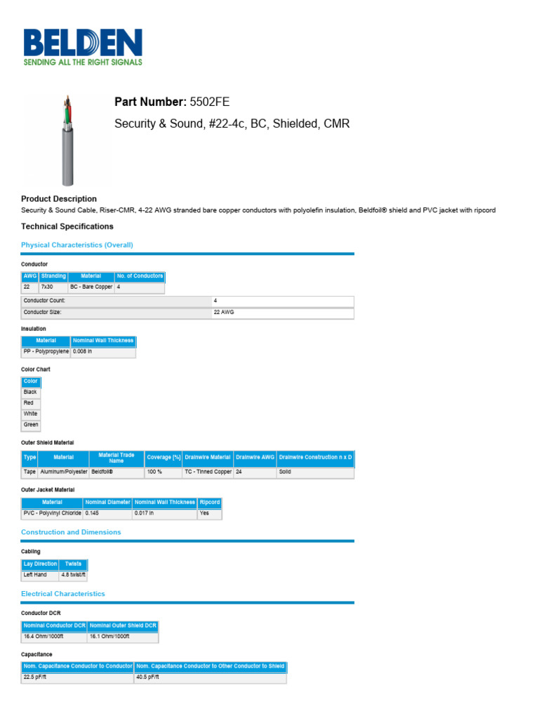 5502FE | PDF | Electrical Conductor | Insulator (Electricity)