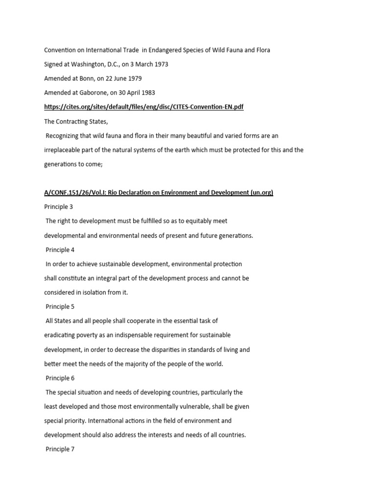Convention On International Trade in Endangered Species of Wild Fauna ...