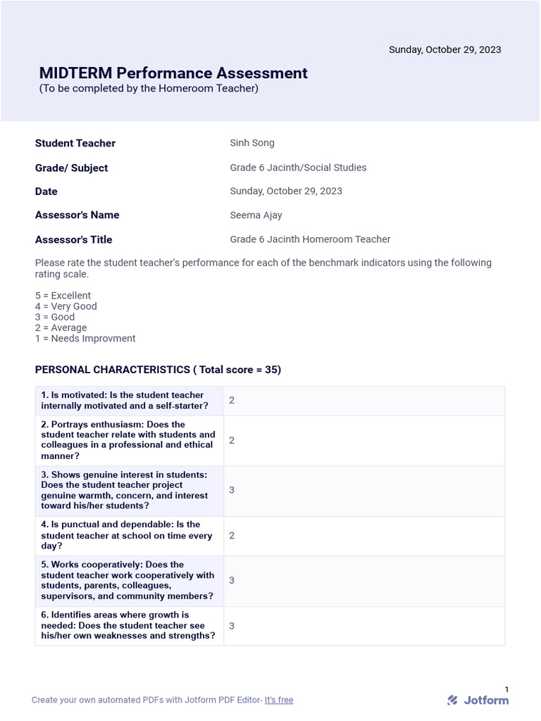 Sinh Song Midterm | Download Free PDF | Teachers | Classroom Management