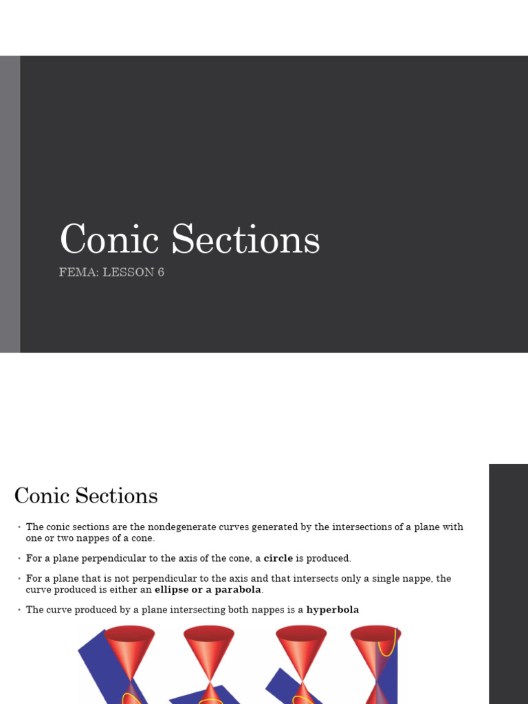 Conic Sections | PDF | Geometric Shapes | Analytic Geometry