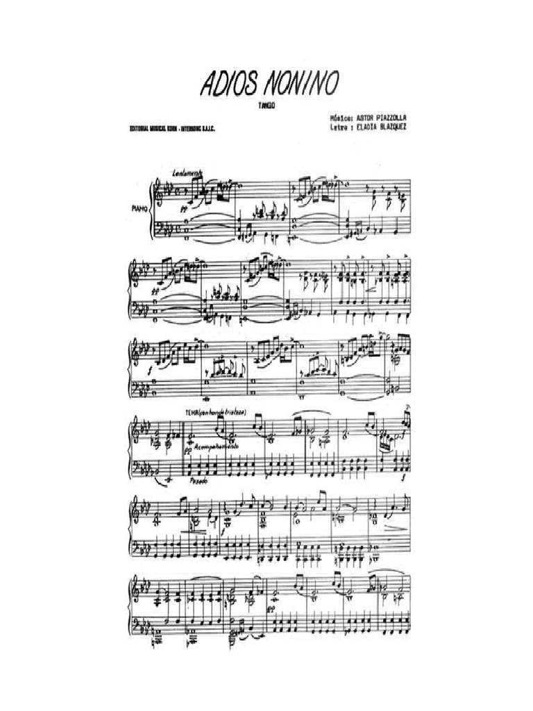 Adios Nonino Partitura | PDF