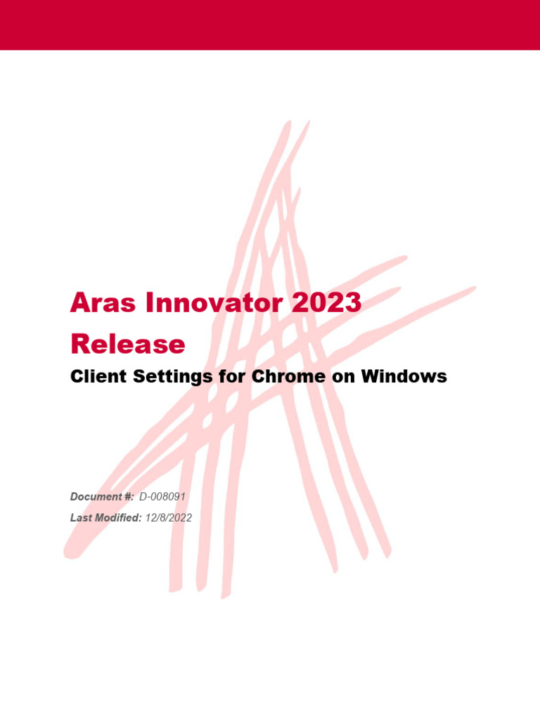 Aras Innovator 2023 Release Client Settings For Chrome | PDF | Software ...