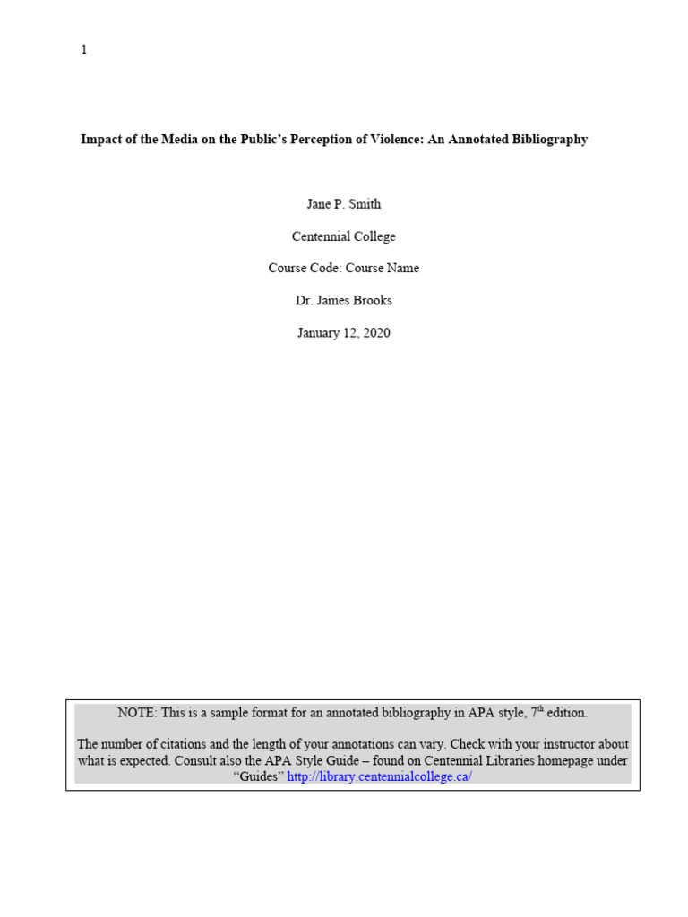 Sample Annotated Bibliography | PDF | Bibliography