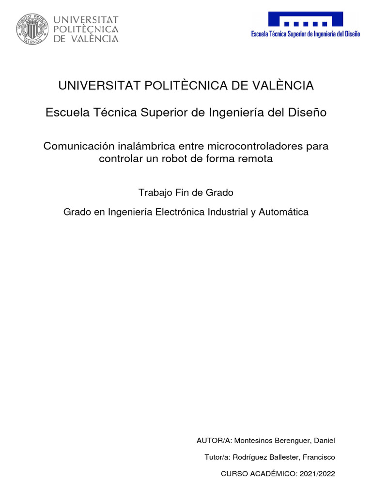 Montesinos - Comunicacion Inalambrica Entre Microcontroladores para ...