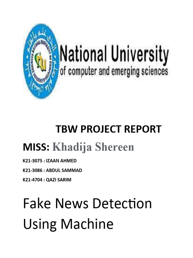 TBW PROJECT REPORT | PDF | Machine Learning | Information