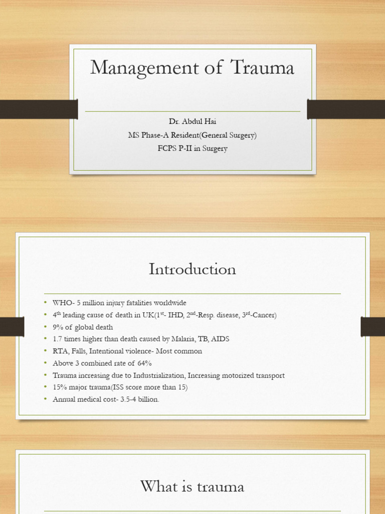 Trauma 1 | PDF | Injury | Medical Specialties