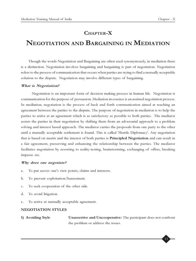 Negotiation | PDF | Negotiation | Mediation