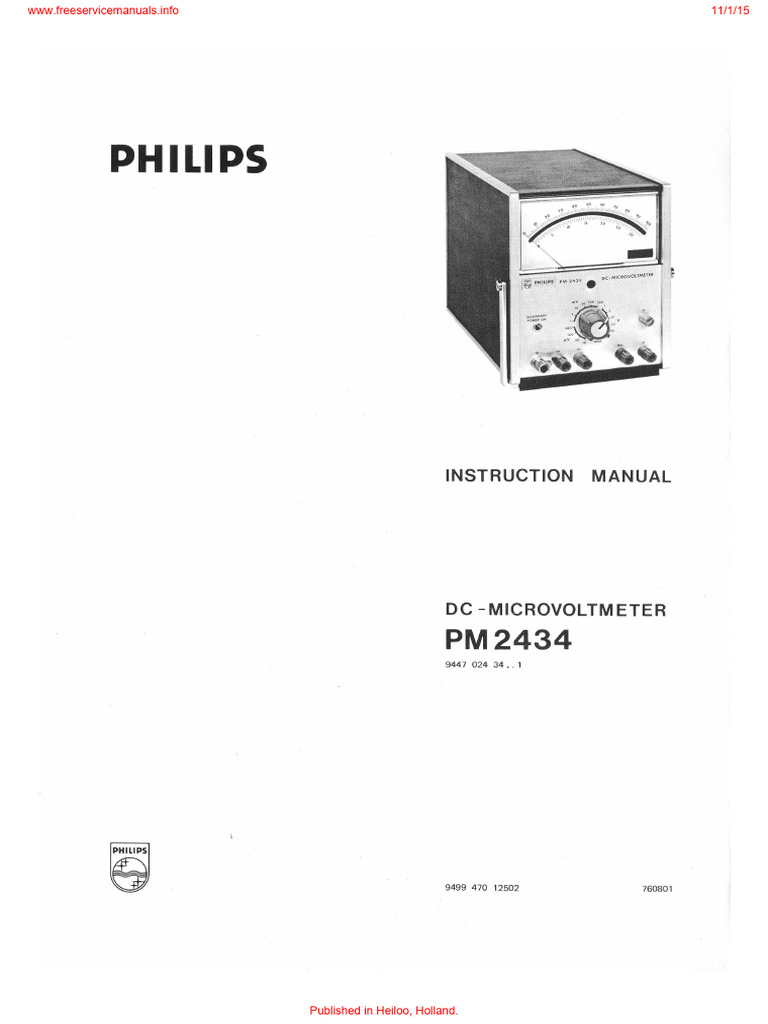 Manual Microvoltmer PM 2434 | PDF