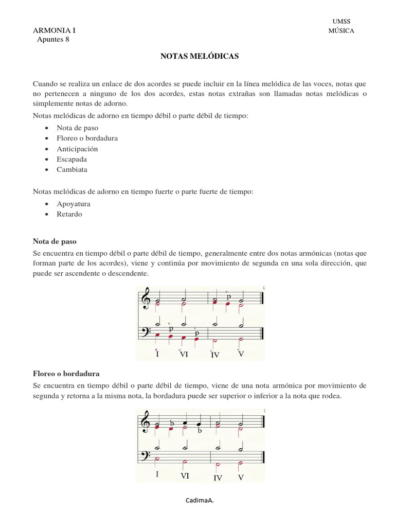 APUNTES 8 - Notas Melódicas | Descargar gratis PDF | Armonía | Acorde ...