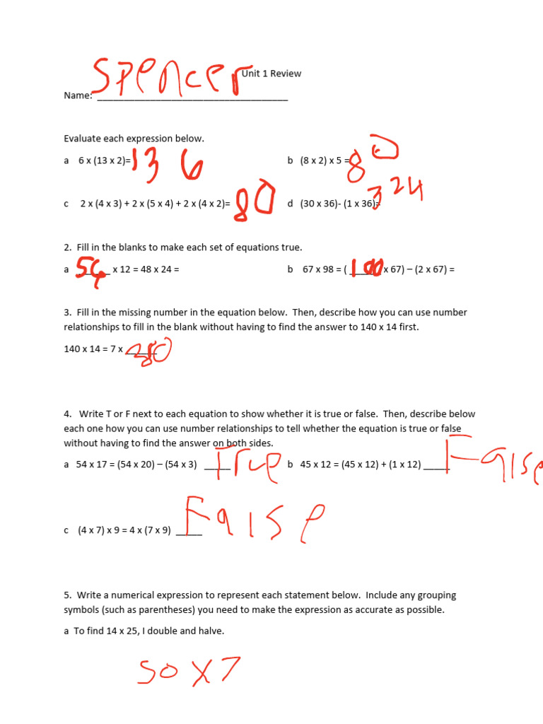 Unit_1_Review | PDF | Equations | Mathematics