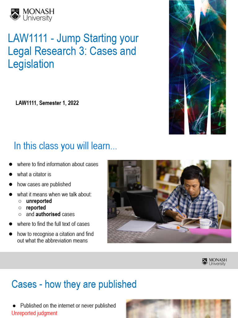 LAW1111 FOL Class 3 - Cases | PDF | Case Citation | Lexis Nexis