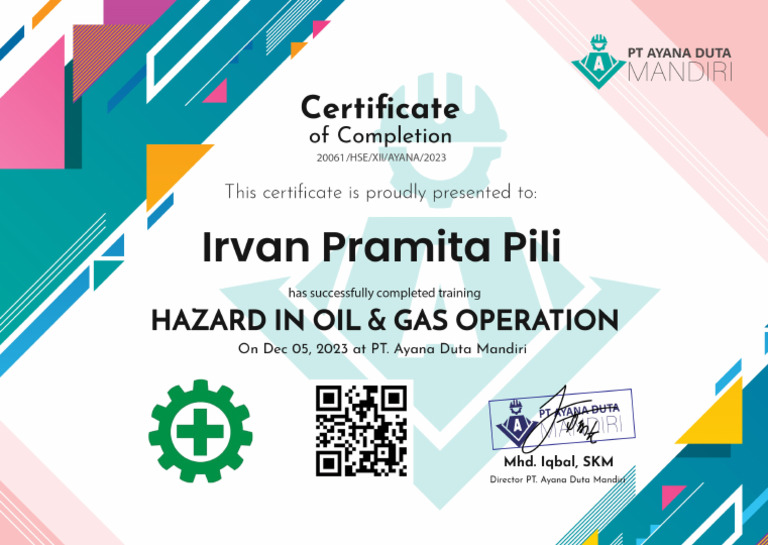 Irvan Pramita Pili - Hazard in Oil & Gas Operation | PDF