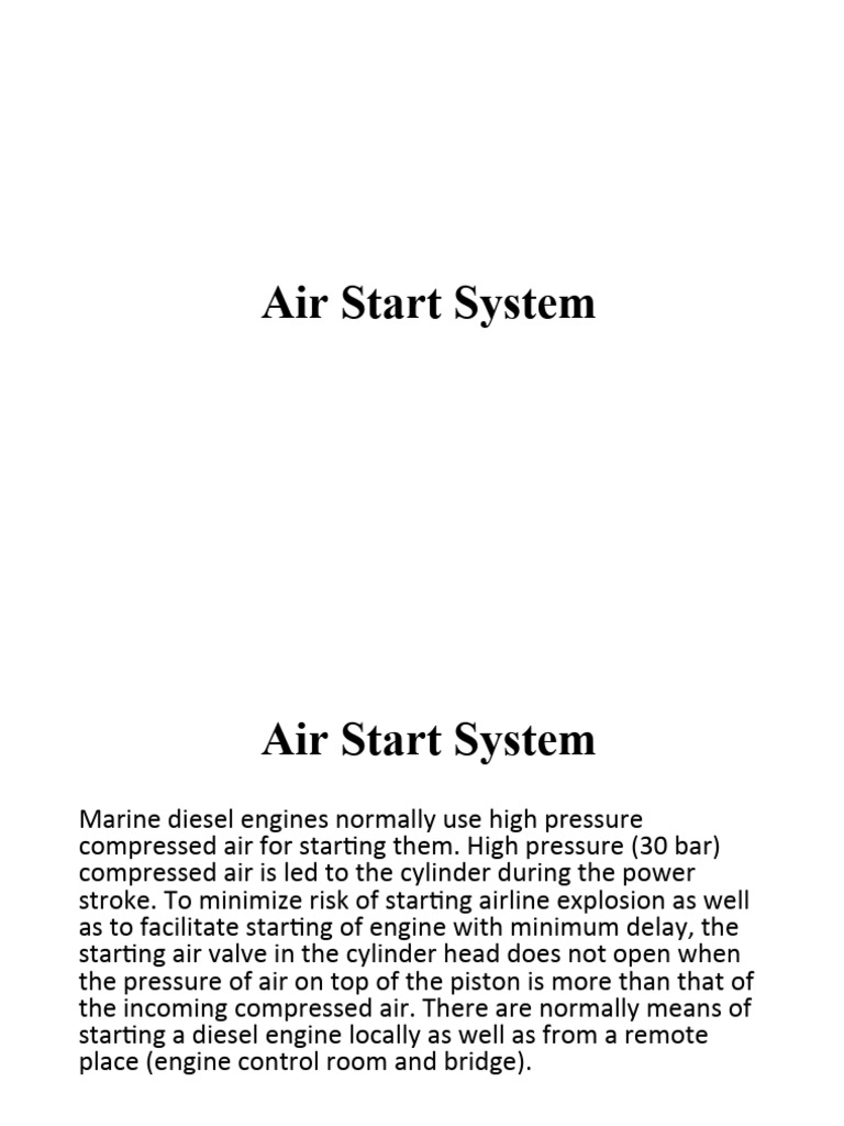 09 Air Start System | PDF | Valve | Diesel Engine