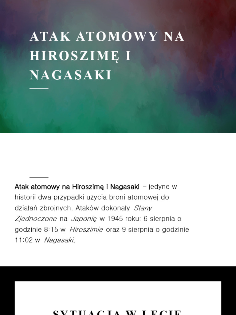 Atak Atomowy Na Hiroszimę I Nagasaki | PDF
