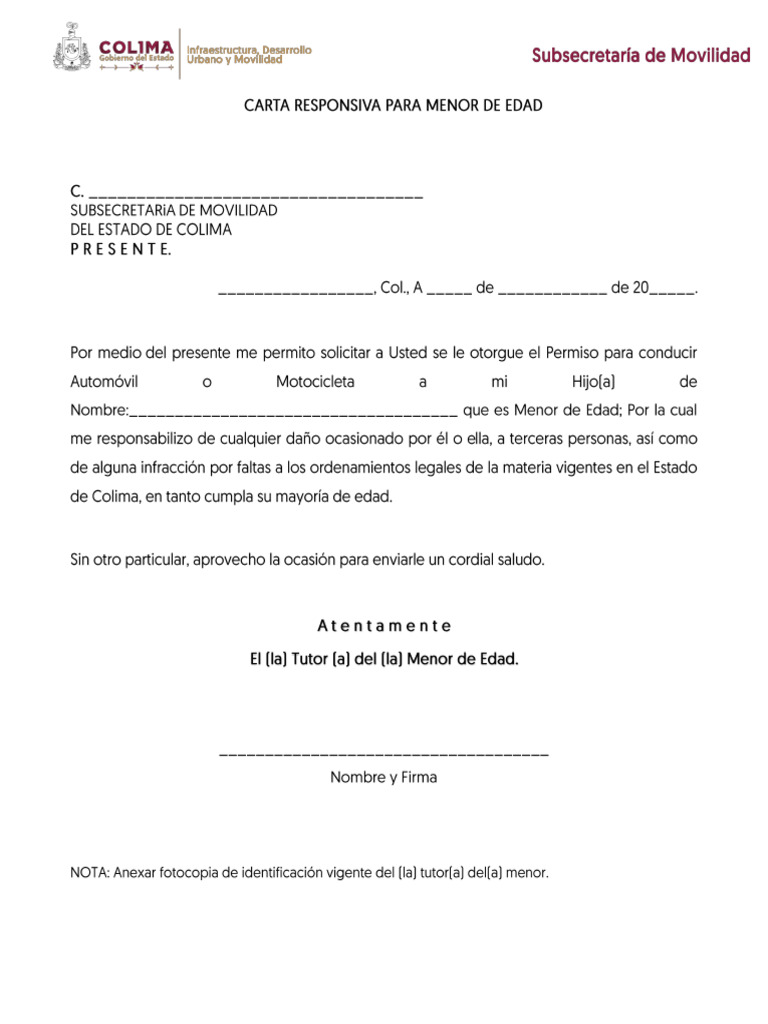 File 618e94bd59b88 FO 17 04 16 CARTA RESPONSIVA PARA MENOR DE EDAD | PDF