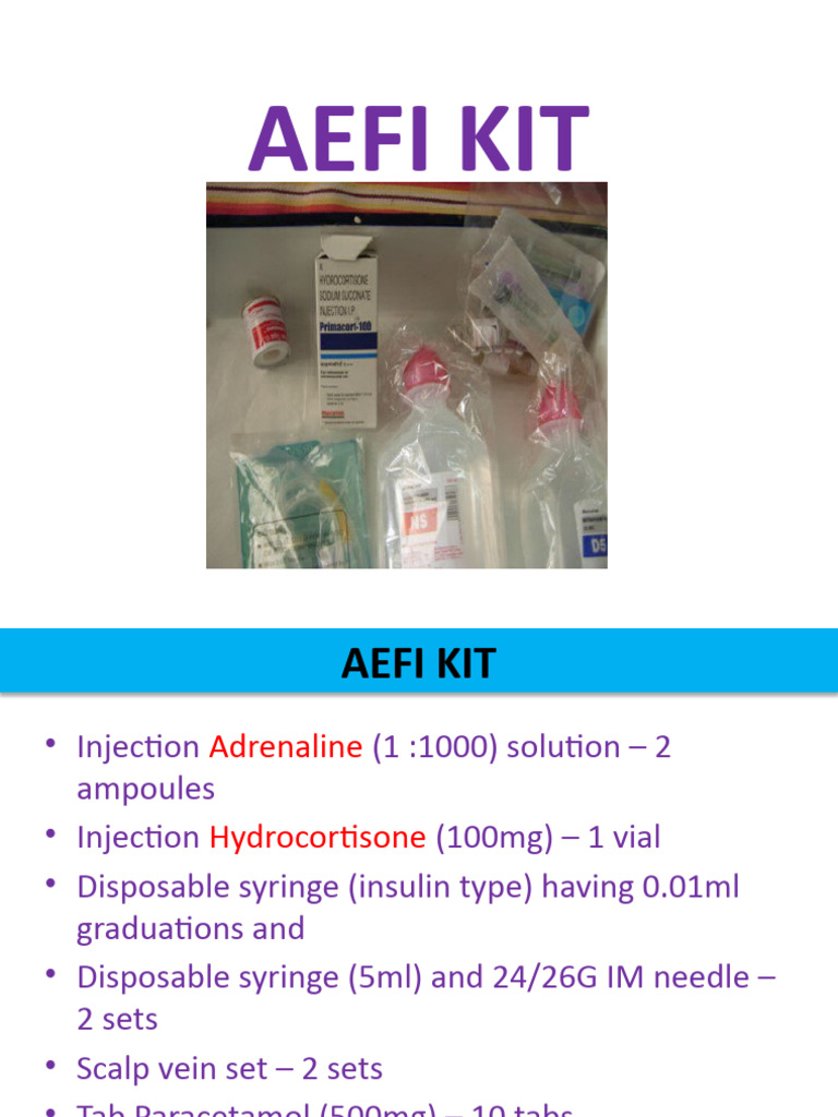 AEFI KIT and Dosage Information | PDF