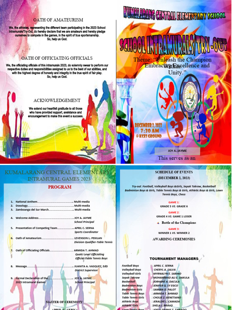 Program in Intramurals | PDF | Sports Rules And Regulations | Leisure