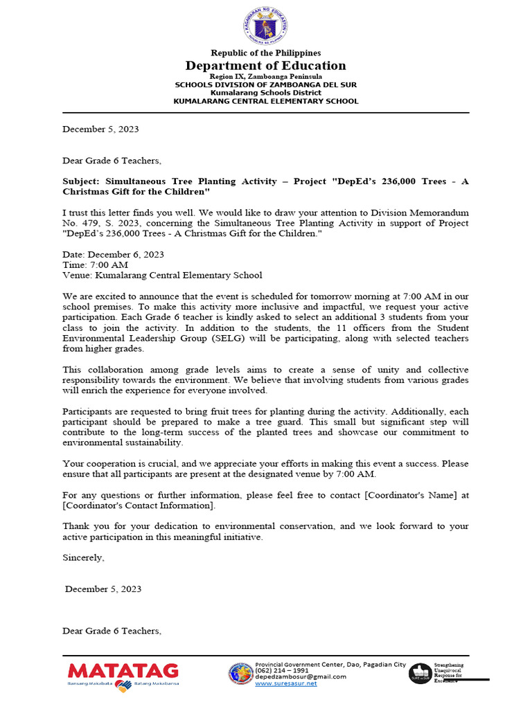 SELG Letter of Announcement | PDF