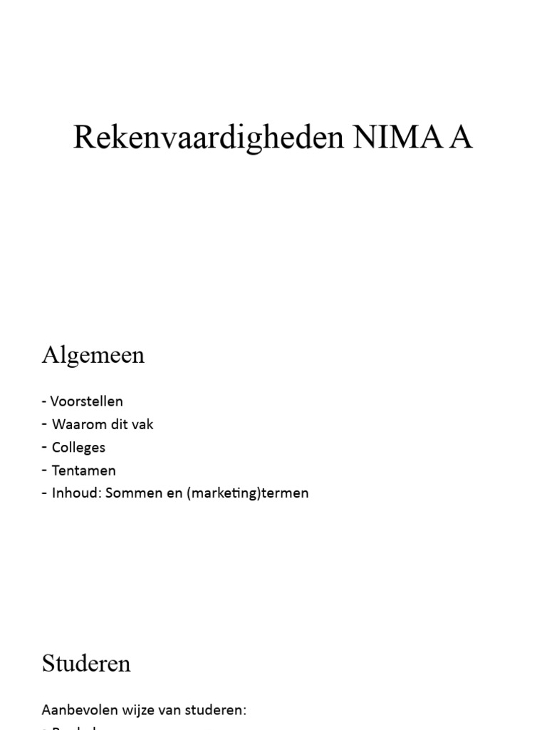 College Week 1 NIMA A | PDF