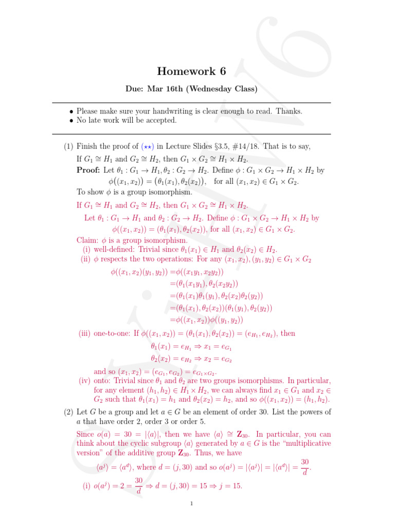 Math 5463 HW 6 Sol | PDF | Number Theory | Abstract Algebra