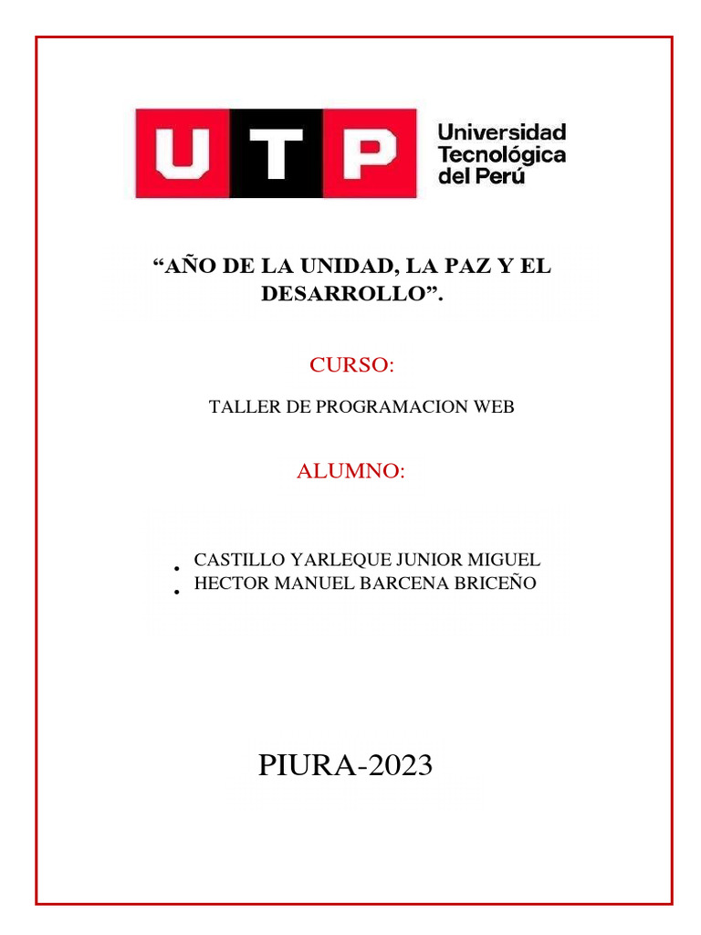 Proyecto Final Taller de Programacion Web | PDF | Informática