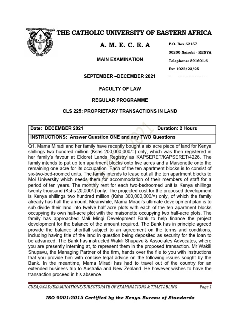 CLS 225 | PDF | Lease | Conveyancing