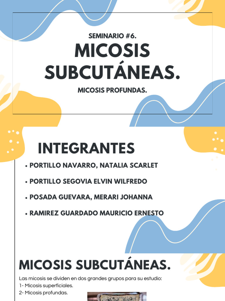 Micosis Subcutáneas y Profundas: Guía Completa | PDF | Especialidades ...