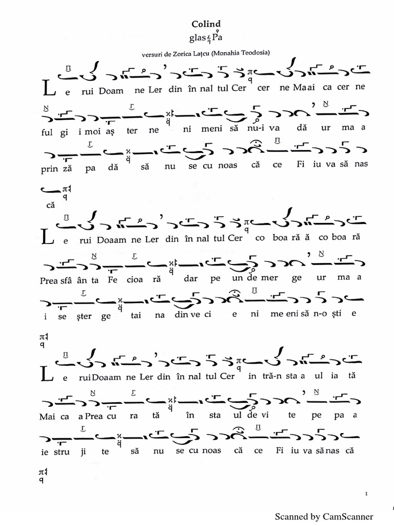 Psaltic Music Scores for Corul Tronos | PDF
