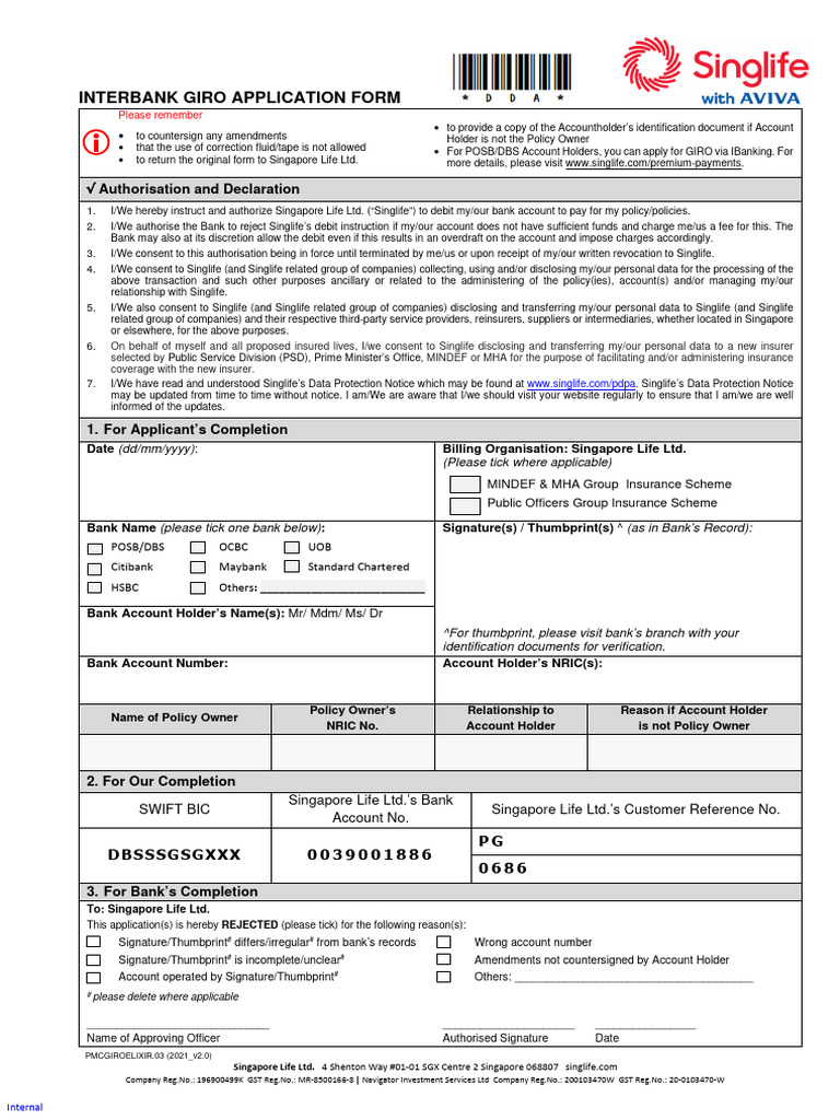 MHA-MINDEF-giro-application-form | PDF | Debit Card | Overdraft